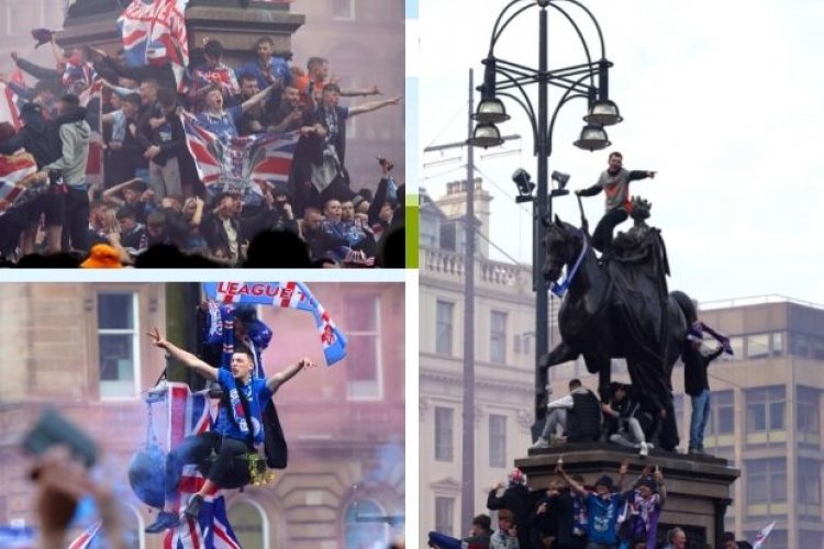 In pictures: Rangers fans celebrate winning Scottish Premiership in ...